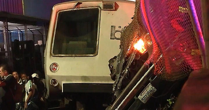 Pickup truck slams into BART train after careening through fence near ...