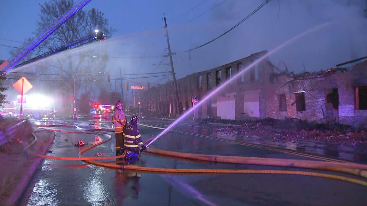 Some homes evacuated after Hamilton, N.J. warehouse fire - CBS Philadelphia