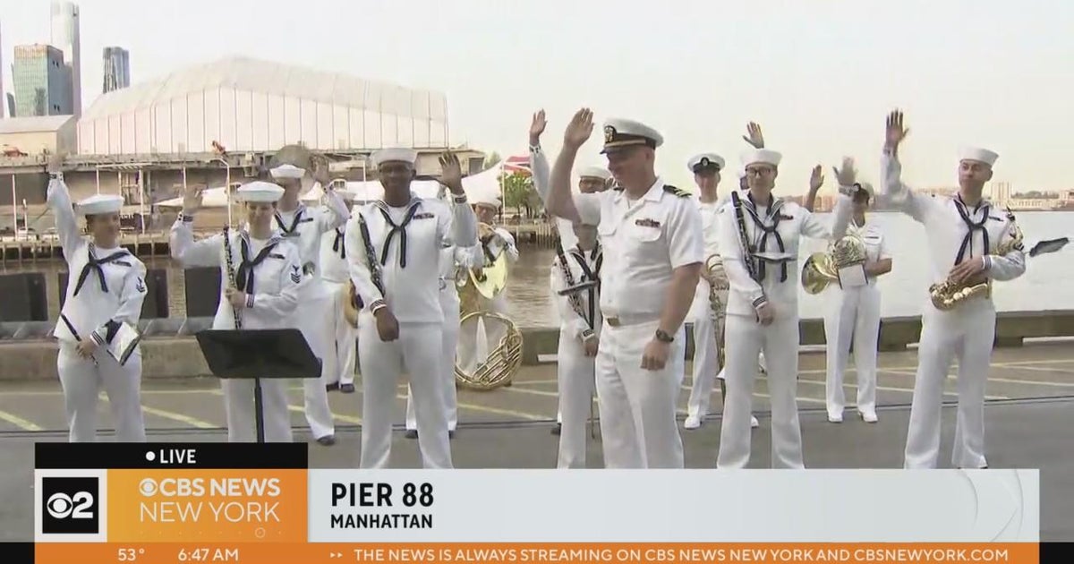 U.S. Navy Band rehearsing for their Fleet Week performance - CBS New York