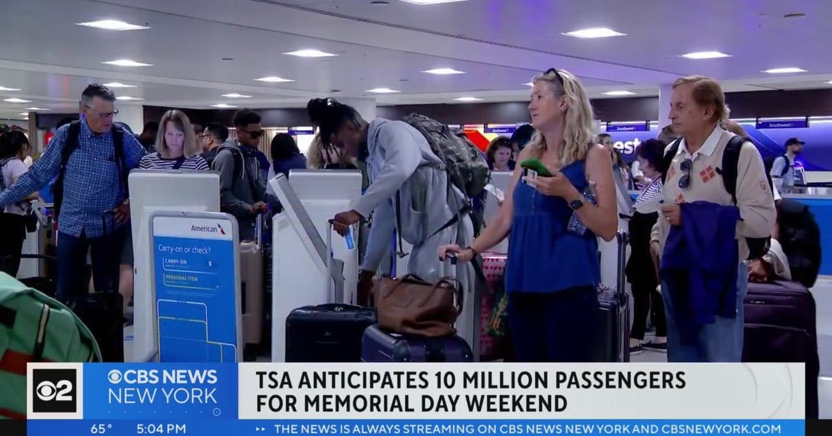 TSA expects 10 million passengers over Memorial Day Weekend - CBS New York
