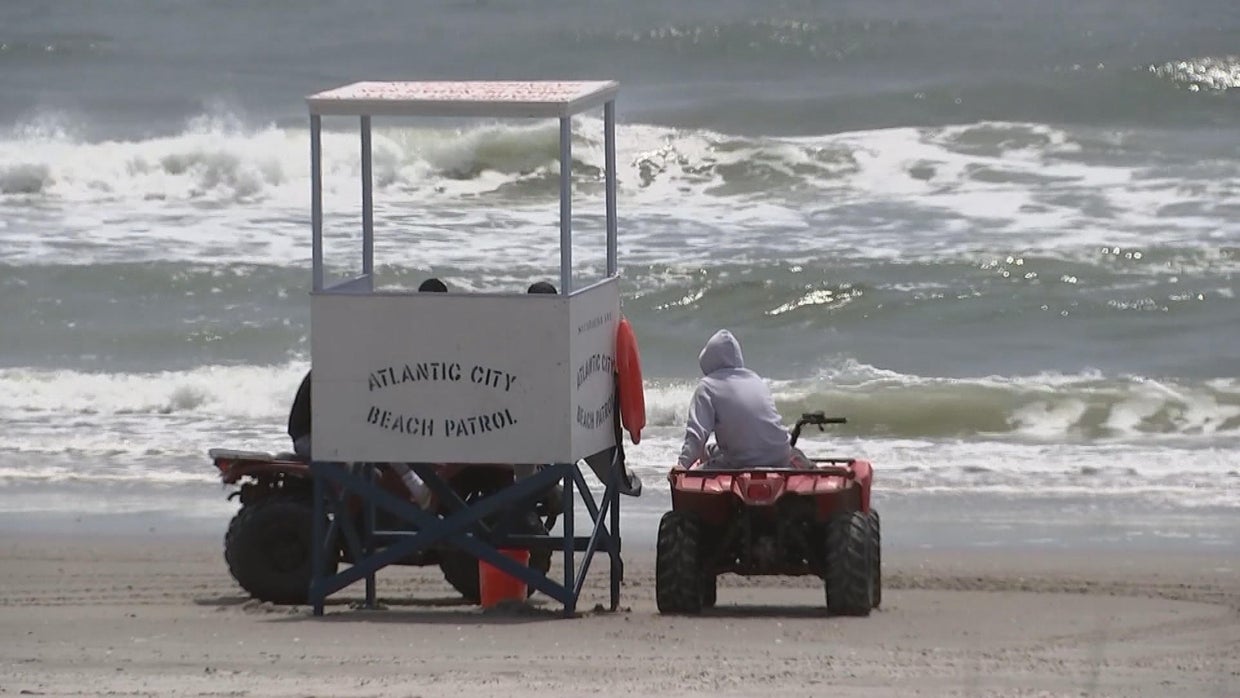 Lifeguards down the shore warn beachgoers of the dangers rip currents ...