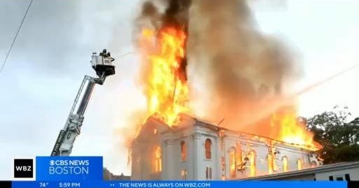 Spencer church destroyed by fire - CBS Boston