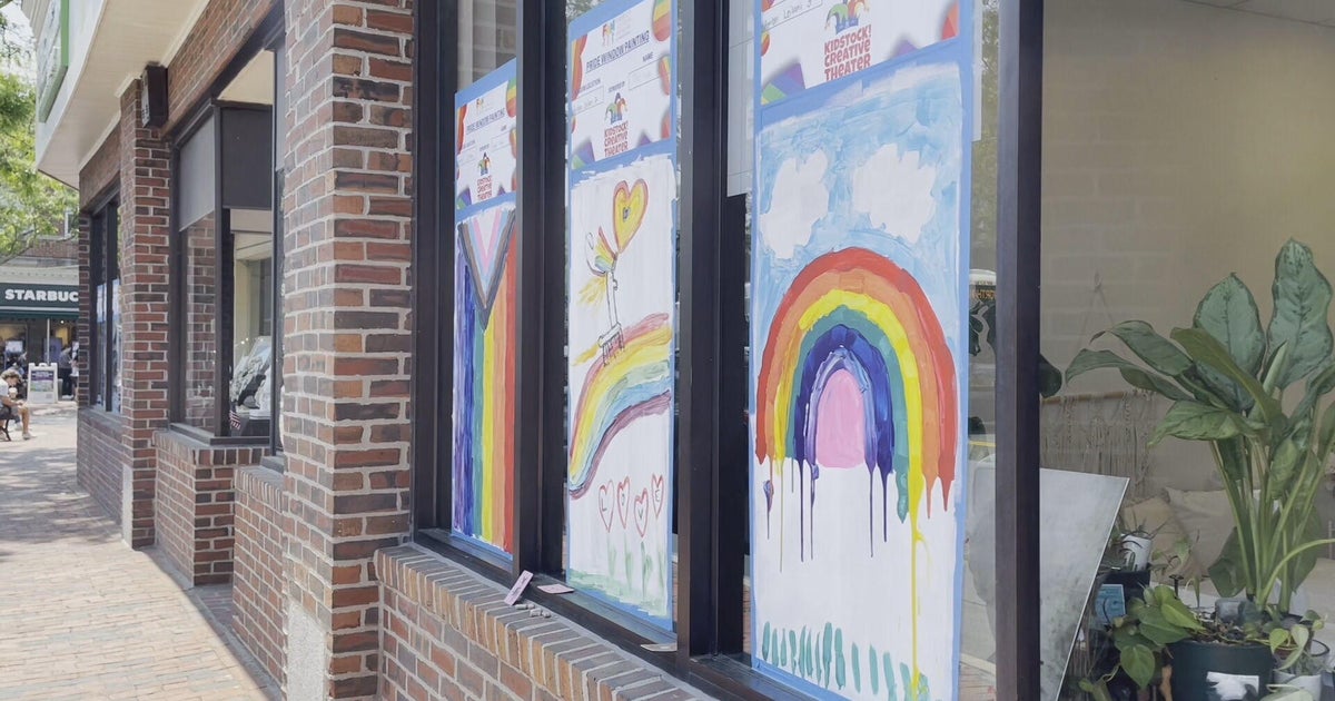Winchester families, businesses show their Pride with paint - CBS Boston