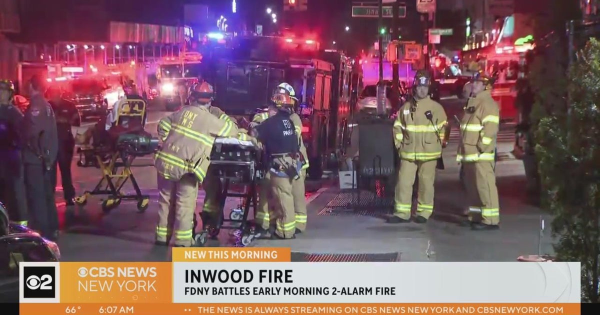 FDNY battles overnight fire in Inwood - CBS New York