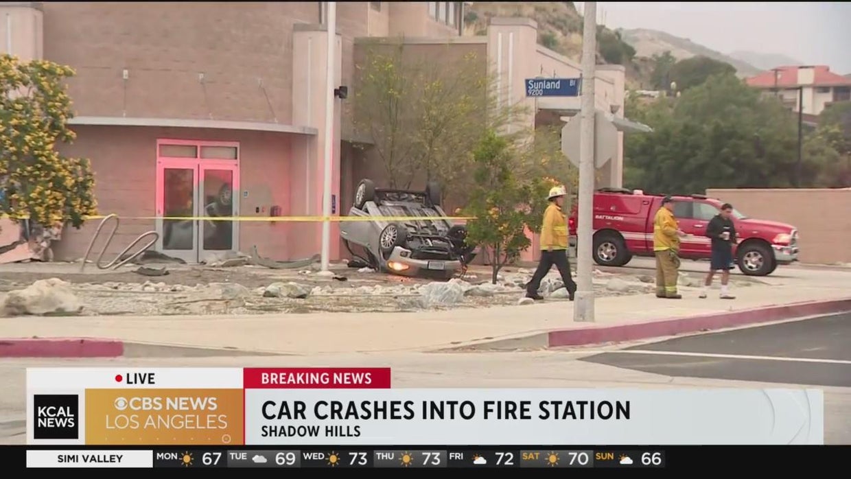 Sun Valley LAFD Fire Station struck by vehicle - CBS Los Angeles