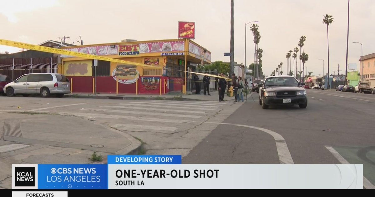 South LA shooting: 1-year-old girl shot outside burger joint - CBS Los ...