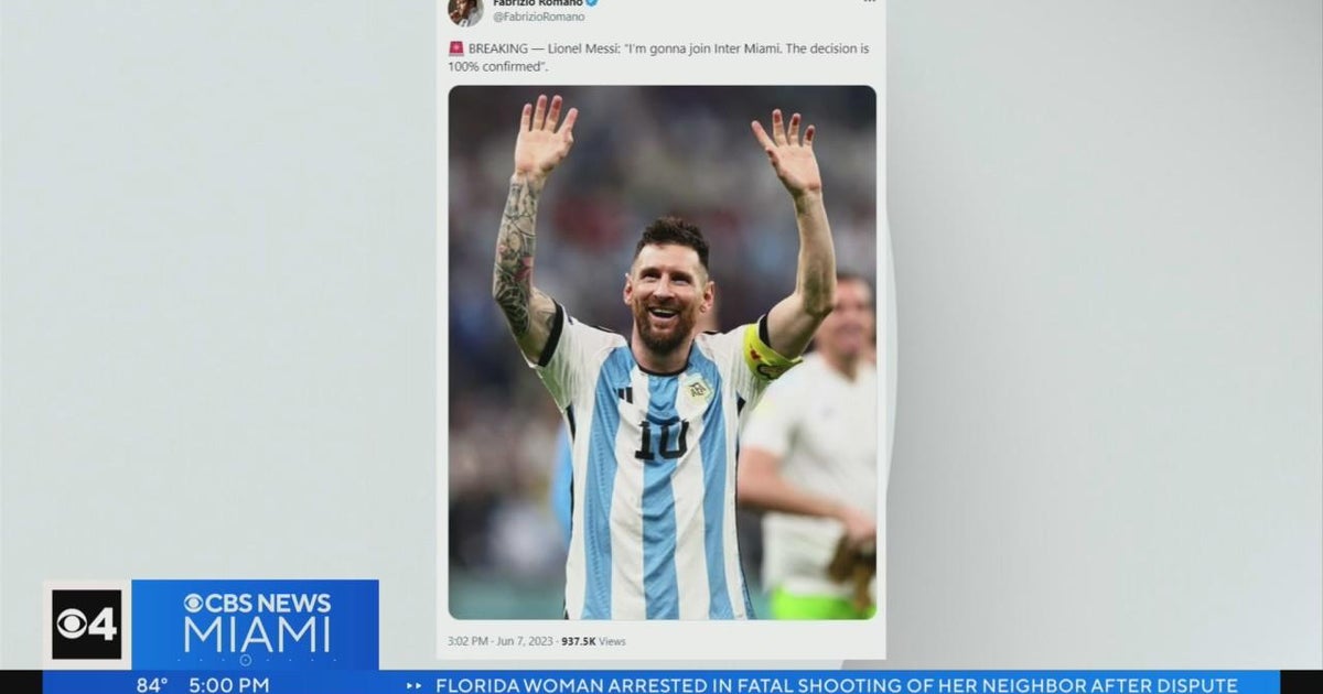 Soccer great Lionel Messi says he's coming to Inter Miami CF - CBS Miami