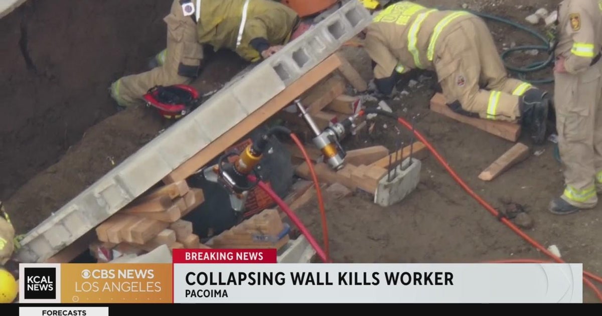Construction worker dies after wall collapses in Pacoima - CBS Los Angeles