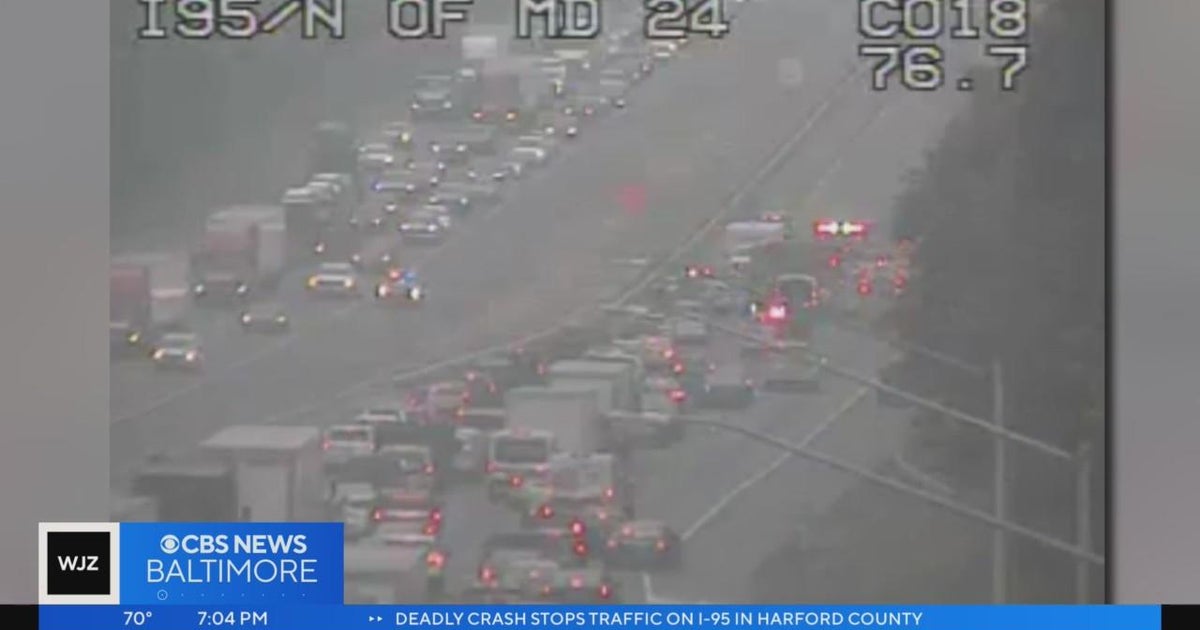 Deadly crash stops traffic on I-95 in Harford County - CBS Baltimore