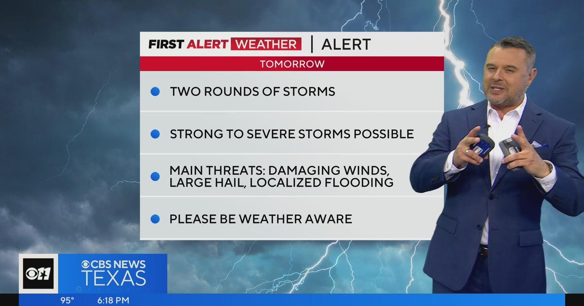 2 rounds of storms expected in North Texas Saturday - CBS Texas