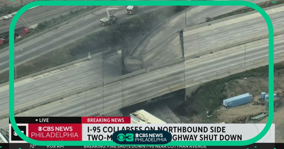 Detours around I-95 fire, road collapse - CBS Philadelphia