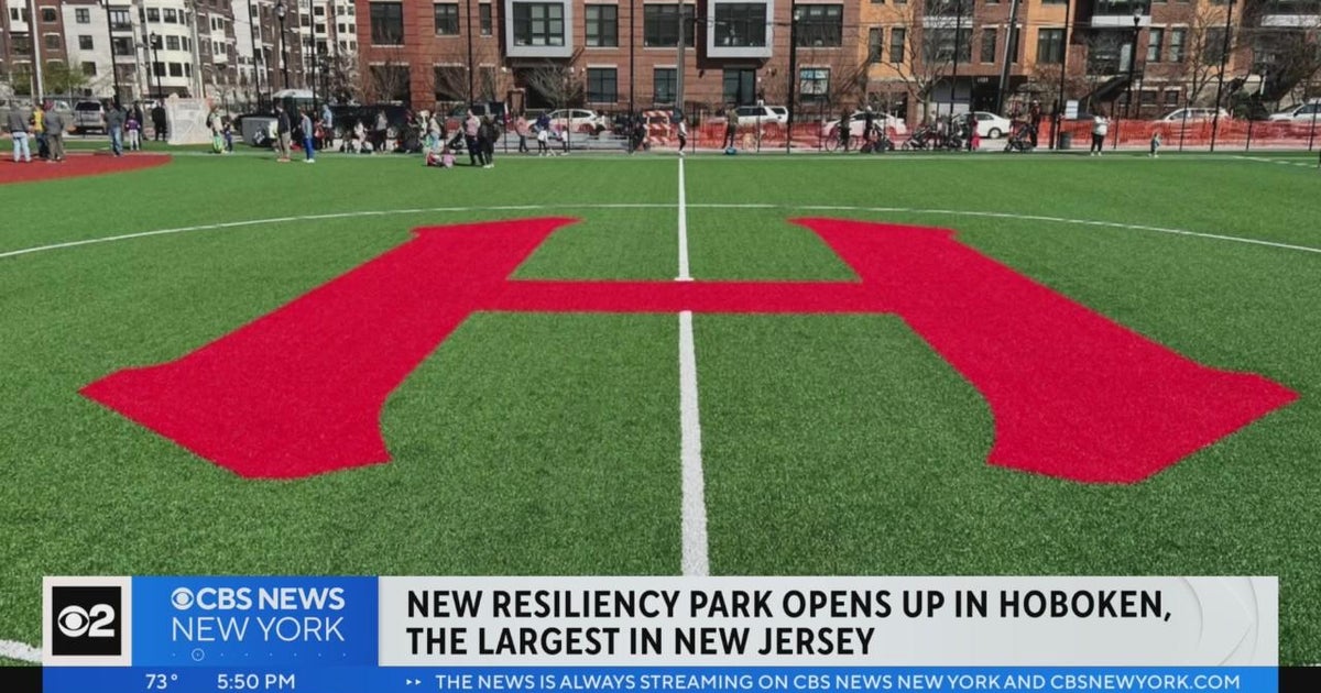 Largest resiliency park opens in Hoboken - CBS New York