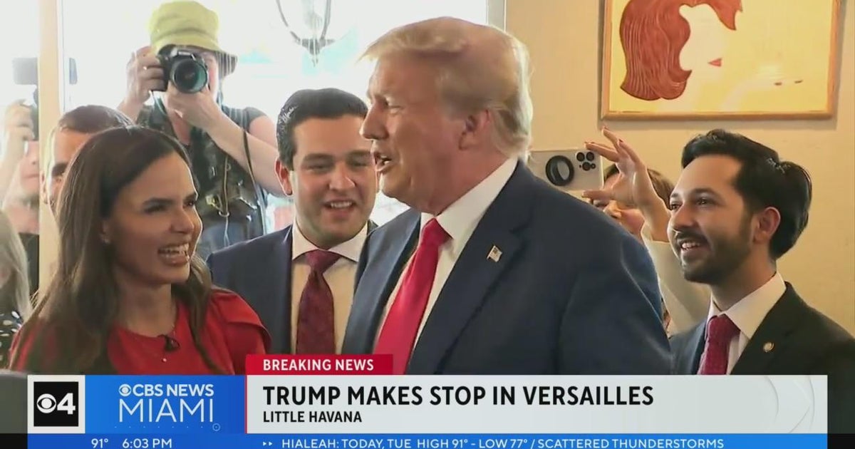 Former President Trump makes stop at Versailles Restaurant - CBS Miami
