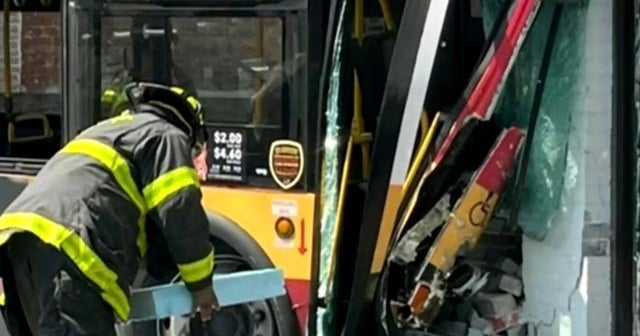 Several hurt in Baltimore bus crash - CBS News