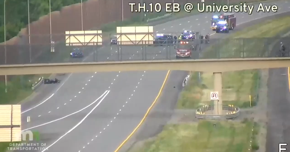 NEXT Drive: Motorcyclist suffers life-threatening injuries in crash on Highway 10 - CBS Minnesota