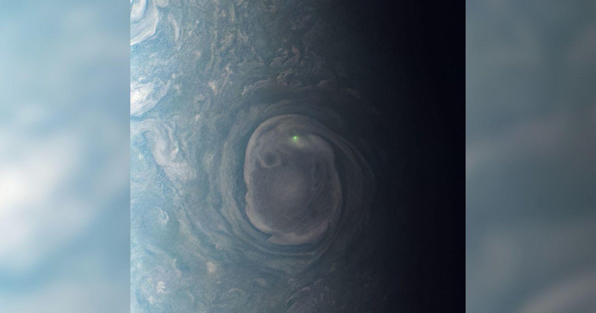 Green lightning bolt on Jupiter captured by NASA spacecraft - CBS ...