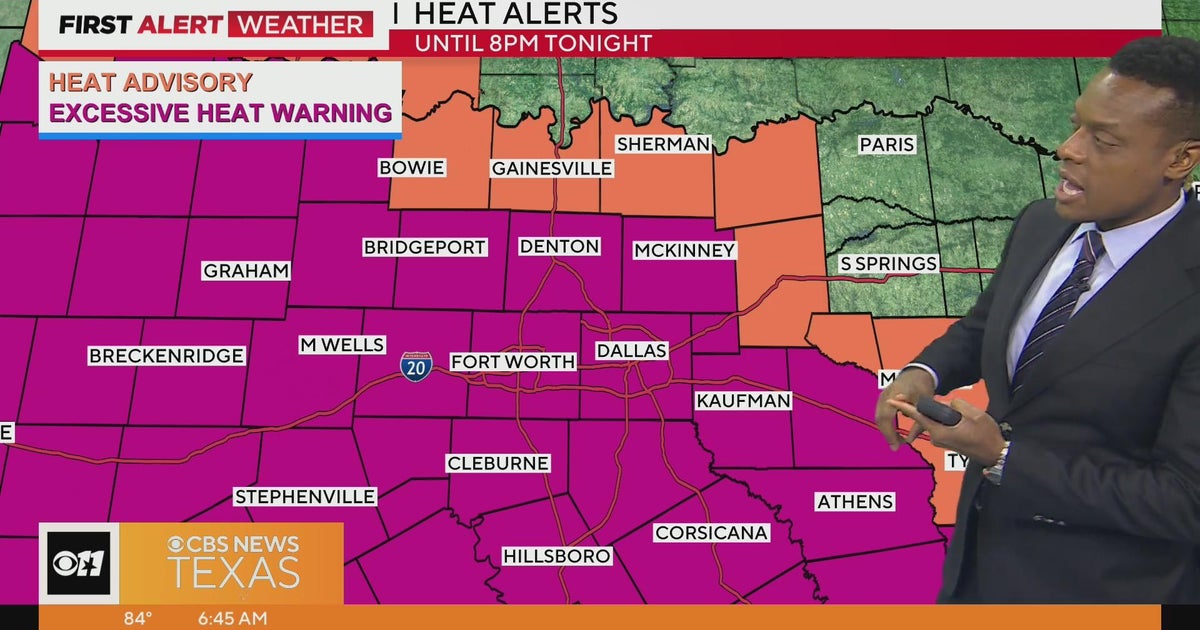 Heat alerts remain in effect for North Texas - CBS Texas