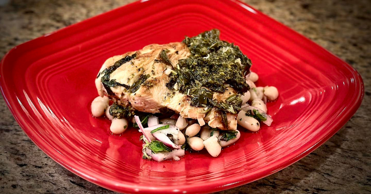 Cooking with Rania: Grilled Chicken over a Tuscan White Bean Salad ...