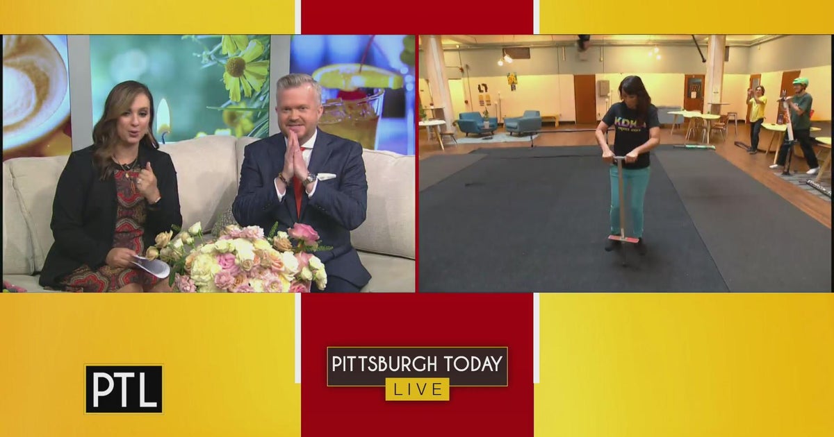 Daisy tries out her pogo skills - CBS Pittsburgh