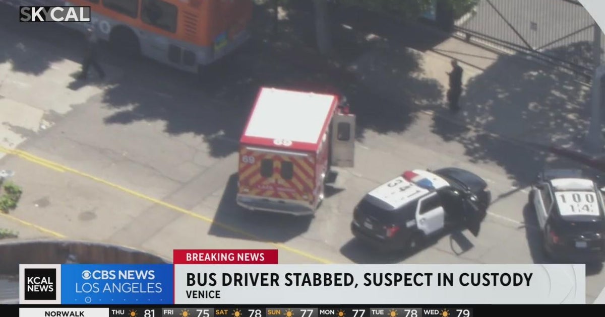 Metro bus driver hospitalized after being stabbed in Venice - CBS Los ...