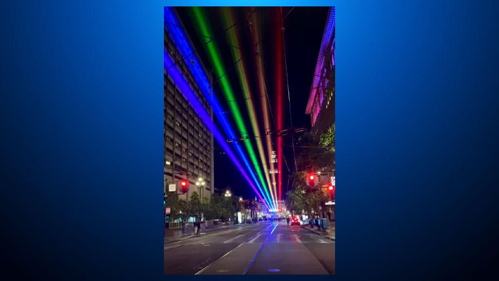 Lighting of laser rainbow flag kicks off San Francisco Pride weekend ...