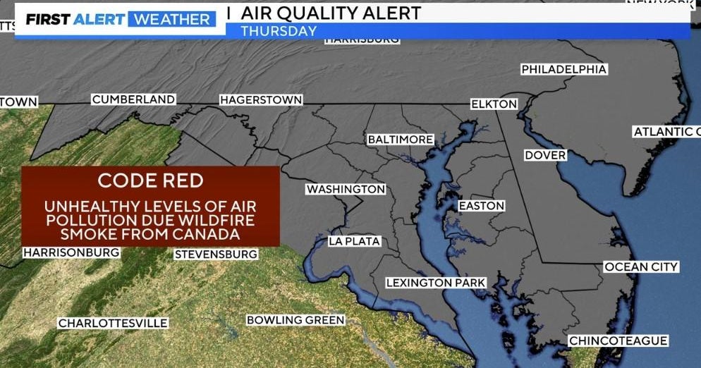 Canada wildfire smoke prompts Maryland to elevate air quality to Code ...