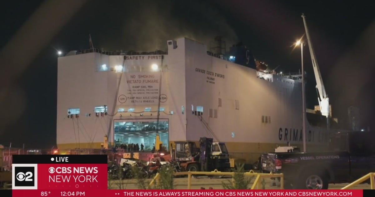 Newark firefighters killed battling cargo ship blaze identified - CBS ...