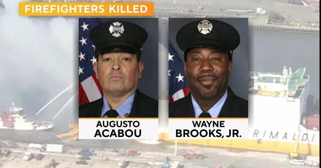 2 Newark firefighters killed in New Jersey cargo ship fire - CBS News
