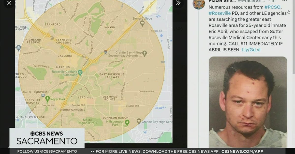 Suspect in Roseville's Mahany Park shooting escapes from Sutter Roseville Medical Center - CBS ...