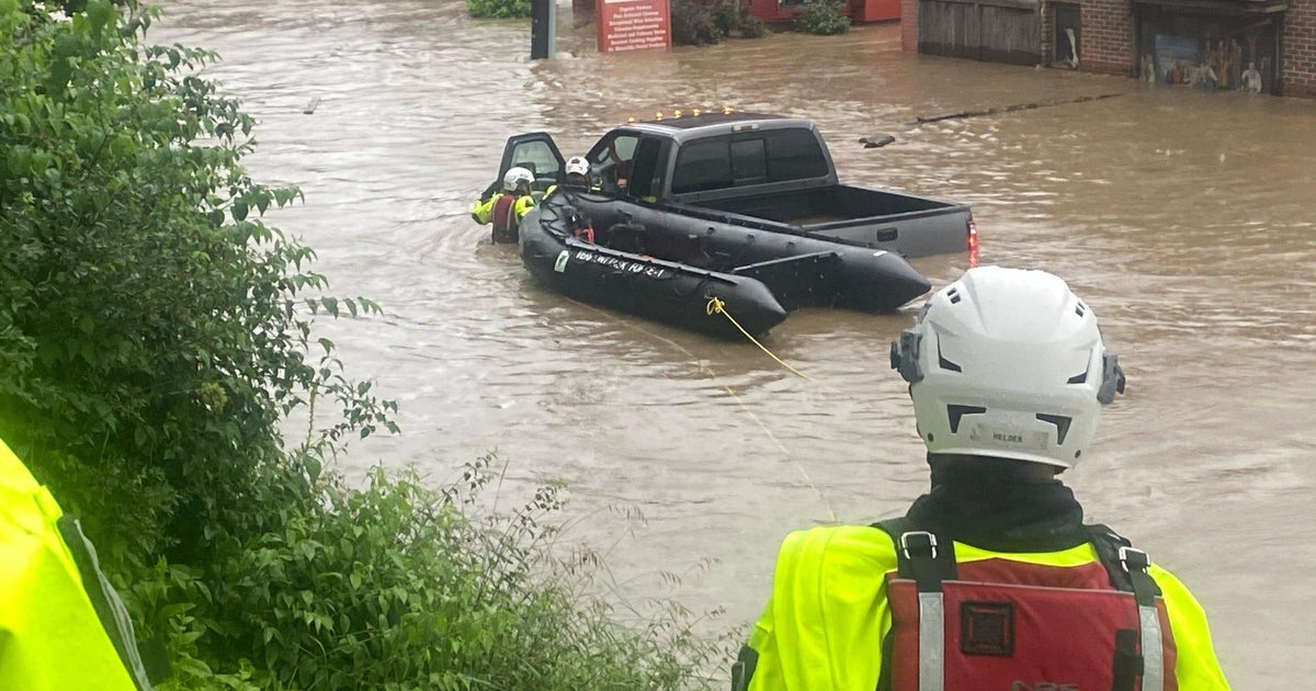 Michigan water rescue team respond to catastrophic flooding in Vermont - CBS Detroit