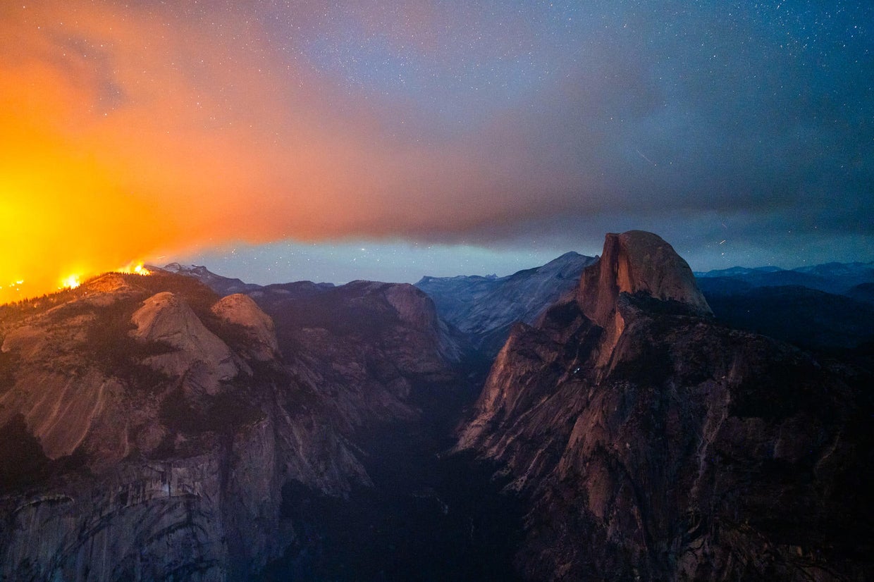 Pika Fire burns northwest of North Dome in Yosemite National Park - CBS ...