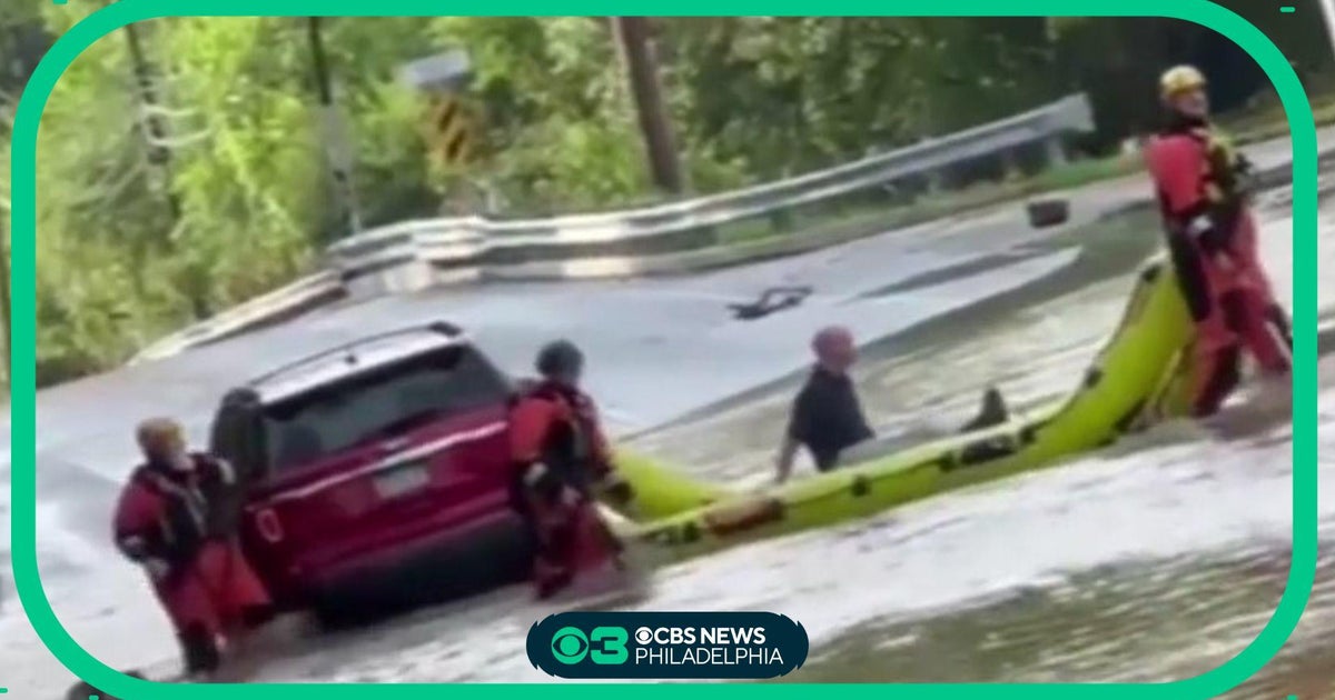 Flooding prompts multiple water rescues in Chester County - CBS ...