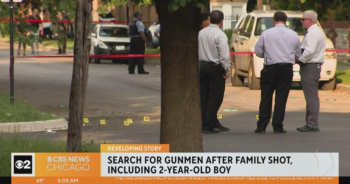 Search for gunmen after family shot, including 2-year-old boy - CBS Chicago