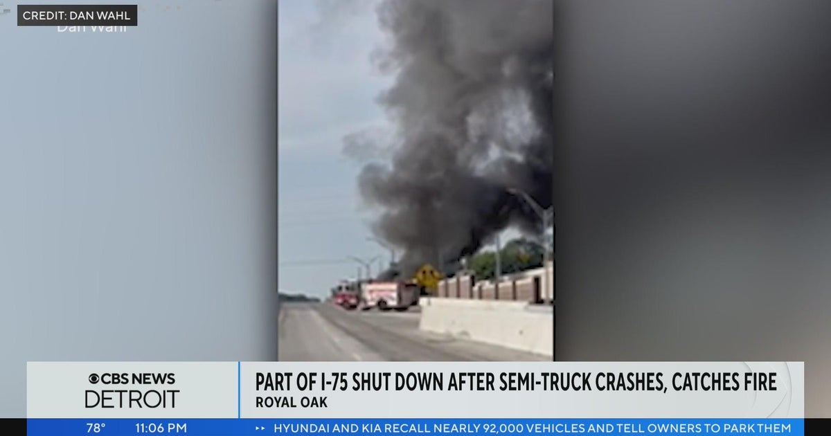 Police investigate after semi-truck fire closes down I-75 in Royal Oak ...