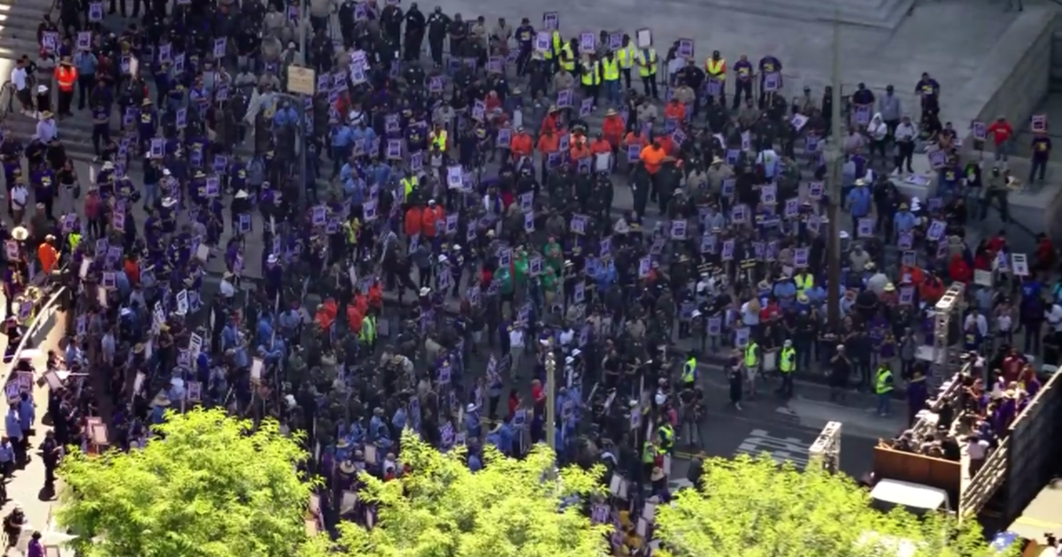 Los Angeles city workers stage one-day strike Tuesday - CBS Los Angeles
