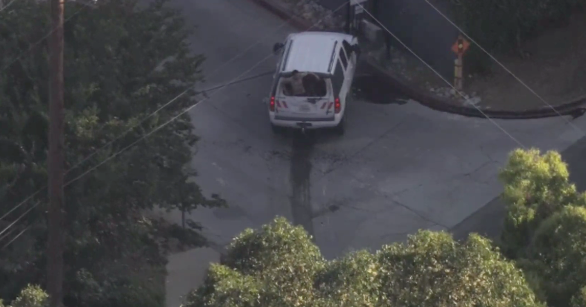 Driver in custody after stealing LADWP SUV and ramming into LAPD cruisers during pursuit ...