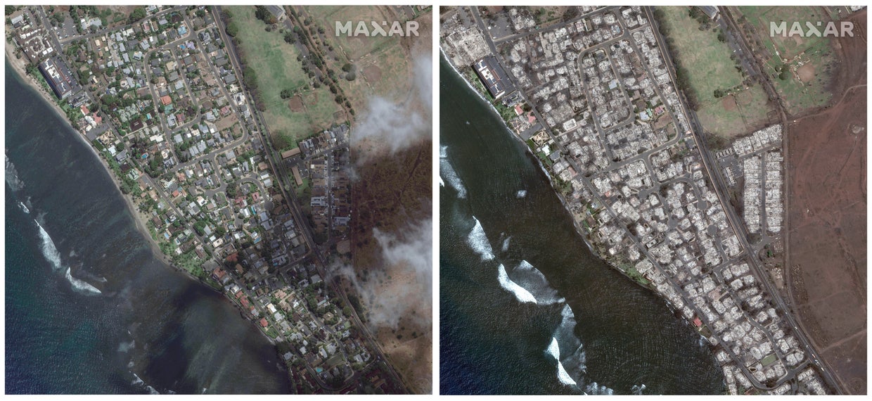 How much of Maui has burned in the wildfires? Aerial images show fire ...