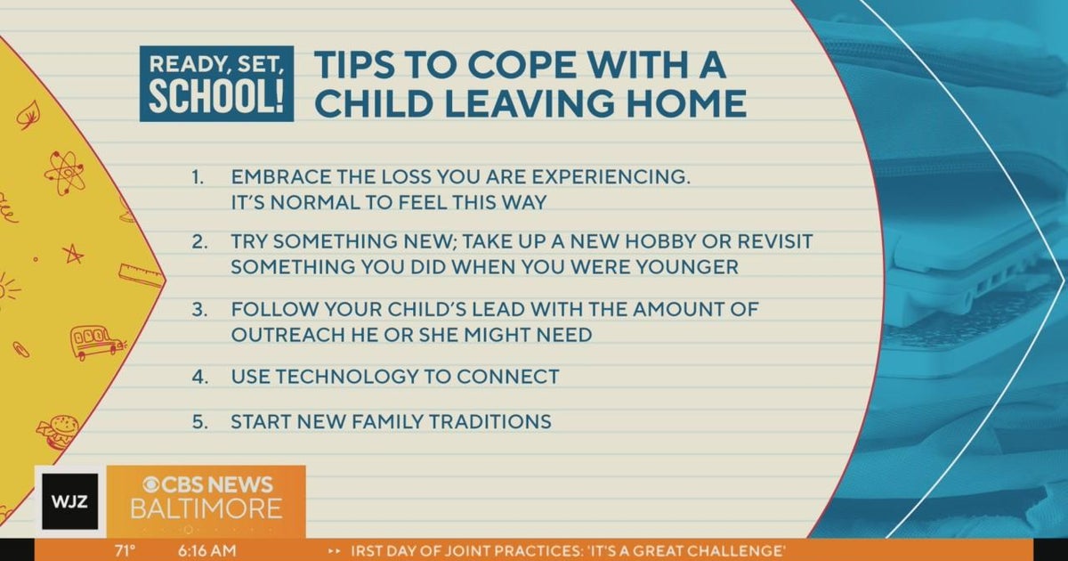 New empty nester? Here's how to cope with a child leaving home - CBS ...