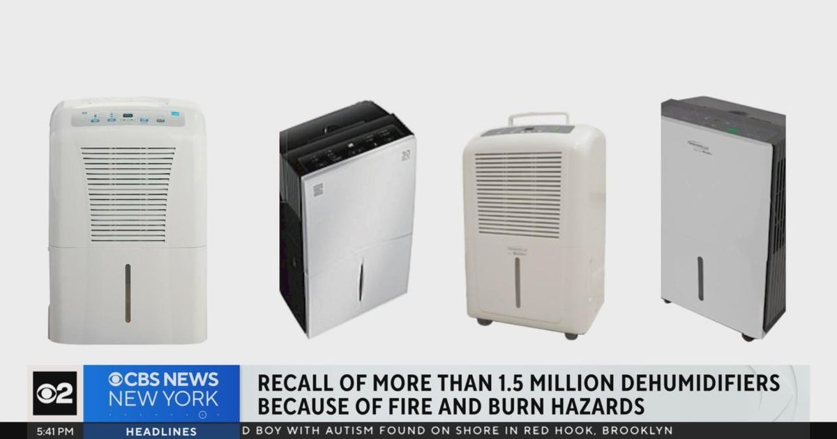 Over 1.5 million dehumidifiers recalled due to fire, burn risks - CBS ...