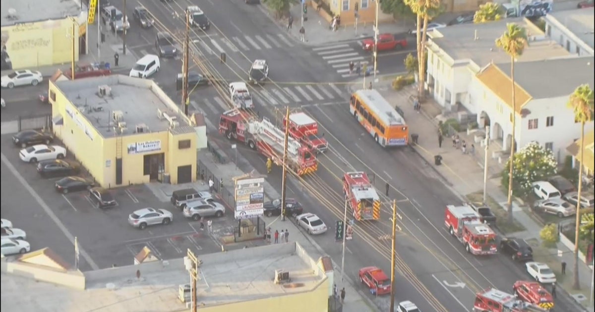 3 people hospitalized after two cars crash next to a LA Metro bus stop ...