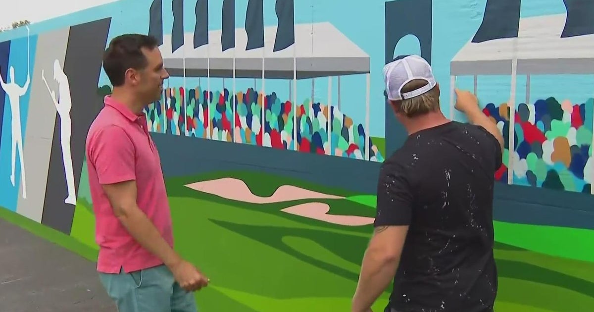 Artist's mural captures '"golf in Chicago" at Olympia Fields - CBS Chicago