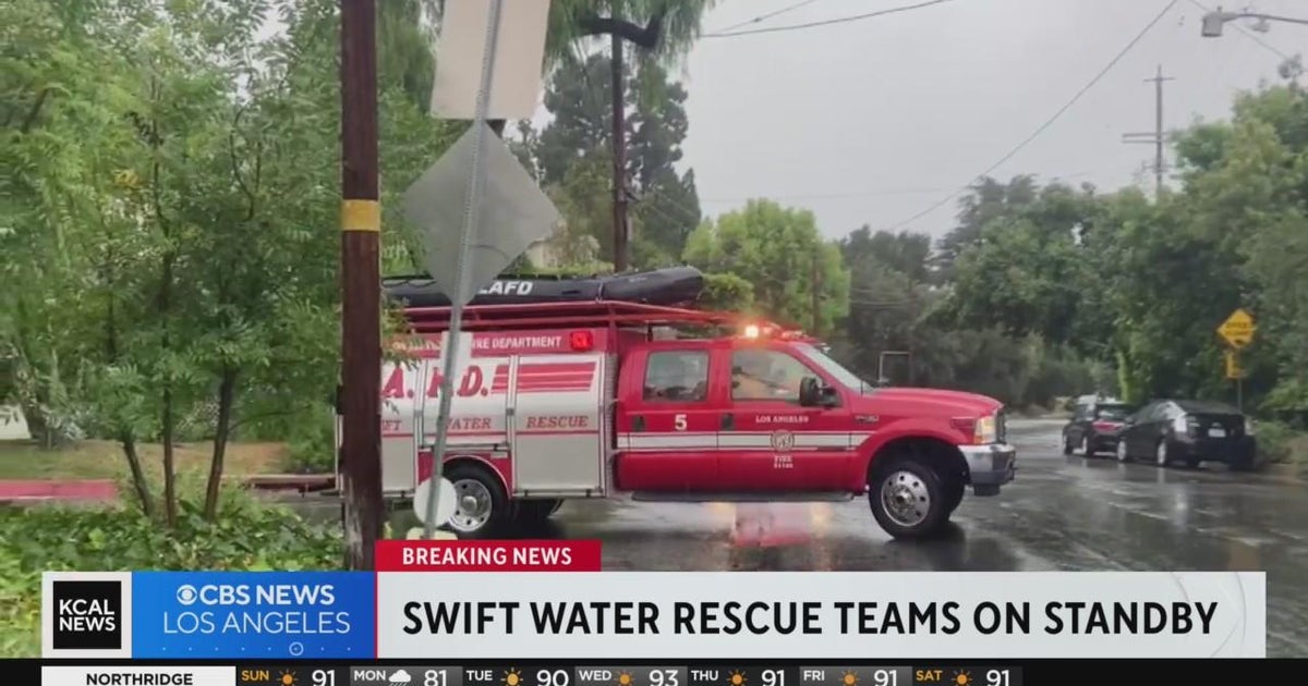 Swift water rescue teams on standby throughout SoCal - CBS Los Angeles