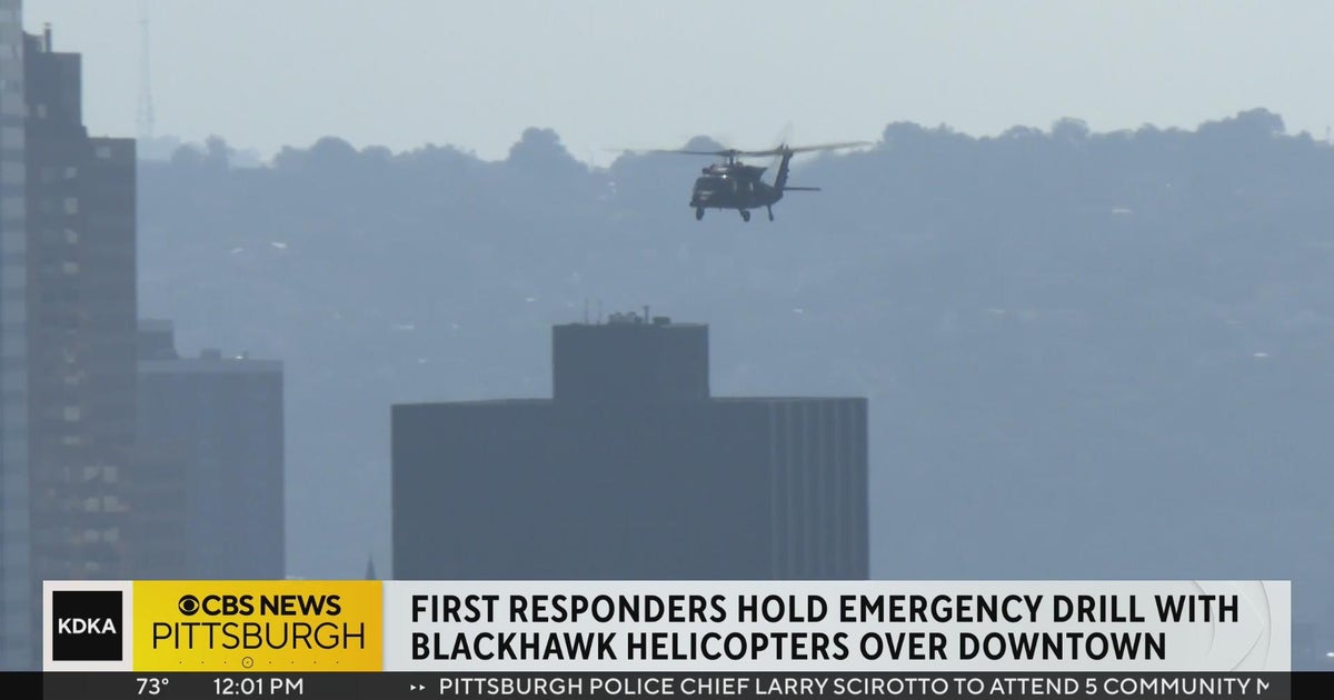 First responders stage emergency drill with Black Hawk helicopters over ...
