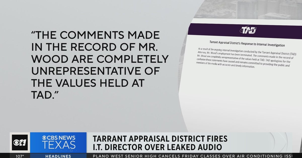 Tarrant Appraisal District fires I.T. Director over leaked audio - CBS ...