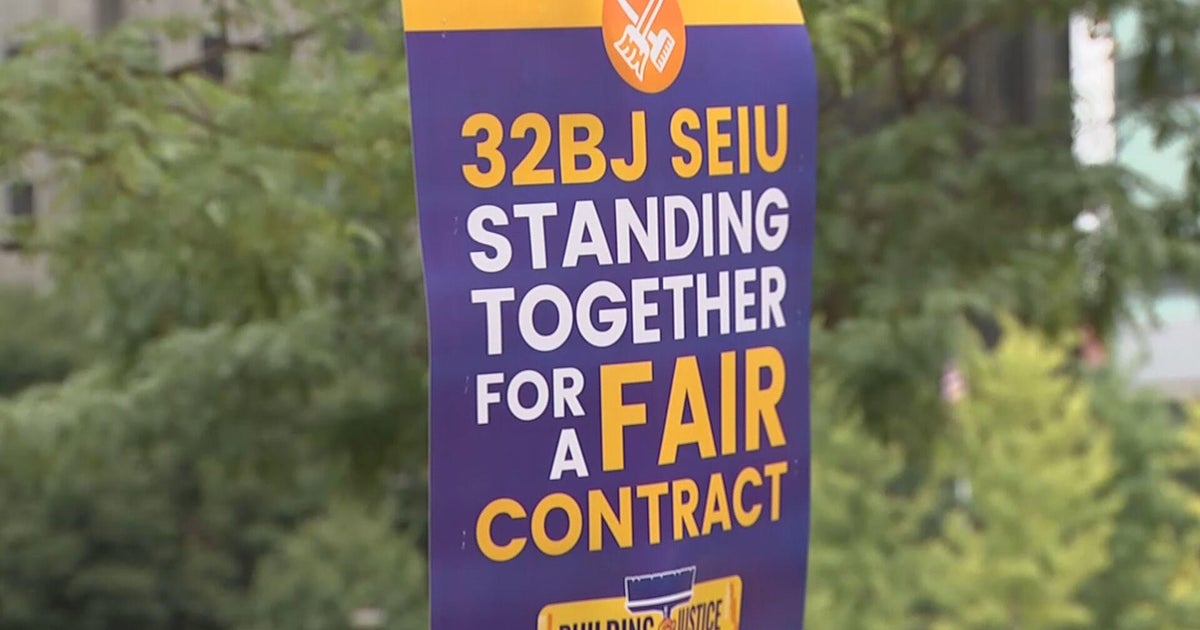 SEIU workers rally in Center City for better pay, health benefits - CBS ...