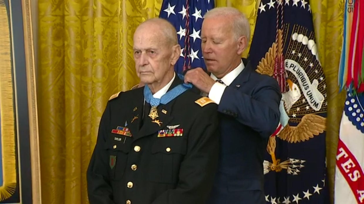 Biden awards Medal of Honor to Vietnam War pilot Larry Taylor - CBS News