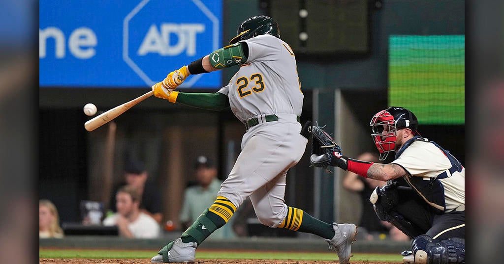 Langeliers hits 2-run homer to break tie as A's beat reeling Rangers ...