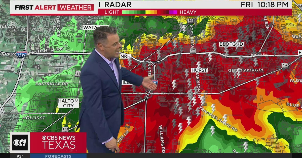 Storms overhead in North Texas Friday night - CBS Texas