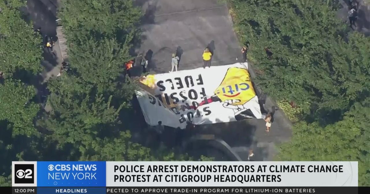 Climate Week protesters block entrances to Citigroup headquarters - CBS ... Climate Week protesters block entrances to Citigroup headquarters - CBS ...