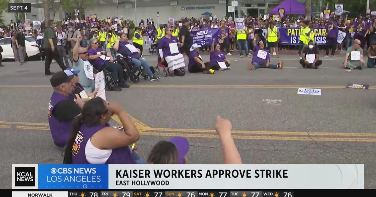 Kaiser workers approve strike - CBS Los Angeles